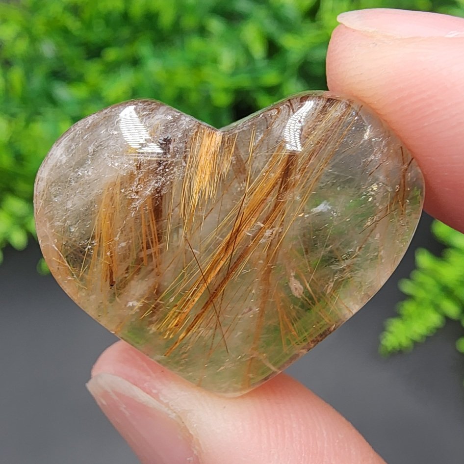 Rutilated Quartz Heart | Brazil | SiO2 | Polished Rutile in Quartz ...