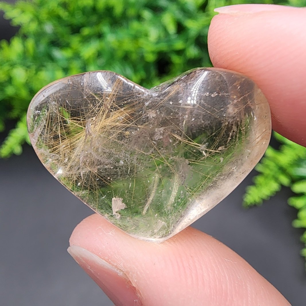 Rutilated Quartz Heart | Brazil | SiO2 | Polished Rutile in Quartz ...