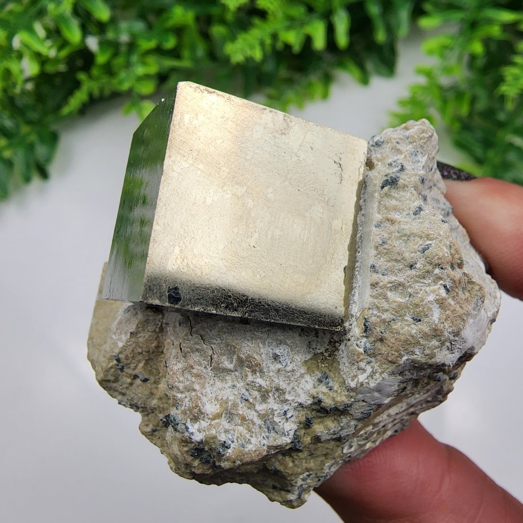 Pyrite Cube in Matrix | Navajun, Spain | FeS2 | Cubic Pyrite Specimen ...