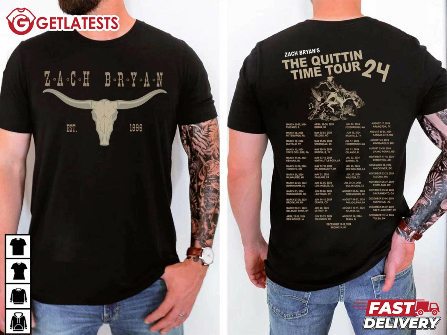 Zach Bryan The Quittin Time Tour 2024 T-Shirt