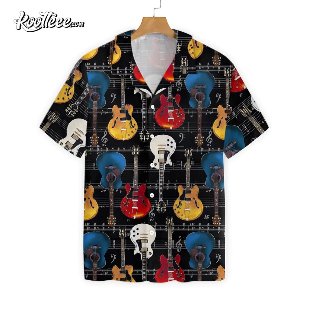 Guitar Brand Button Down Hawaiian Shirt