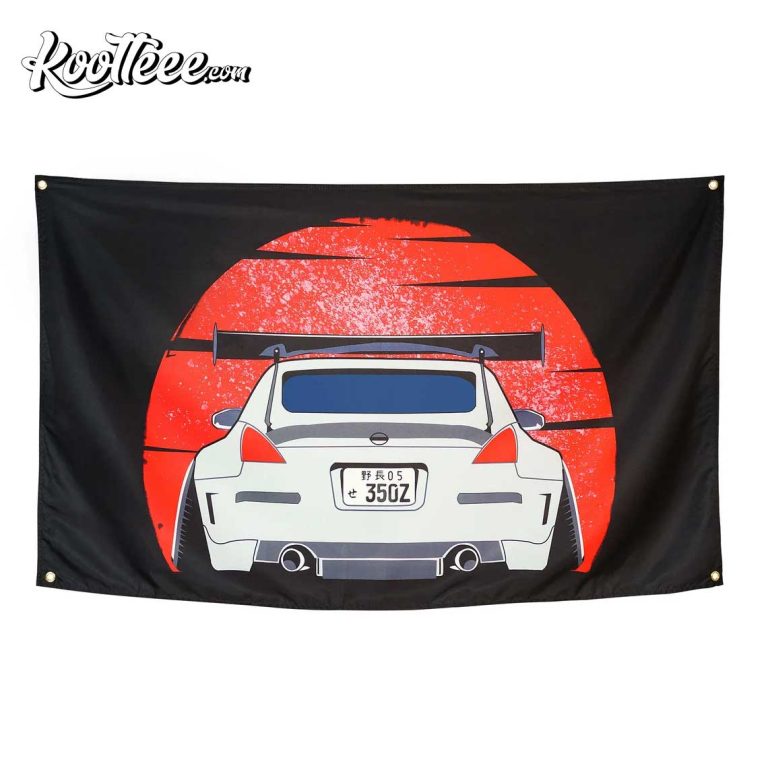 Car Vintage JDM GTR Fans Wall Huge Garage Heavy Duty Flag
