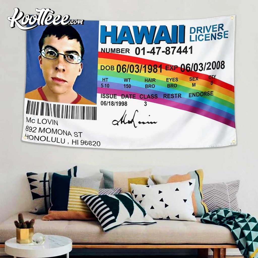 McLovin ID Flag Fake Driver License Funny Flag - Koolteee - Fashion ...