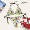 American Flag Modelo Negra Bikini Set