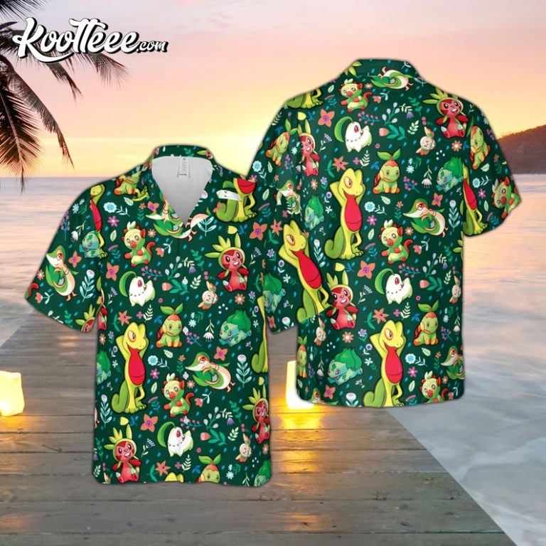 Grass Pokemon Hawaiian Shirt