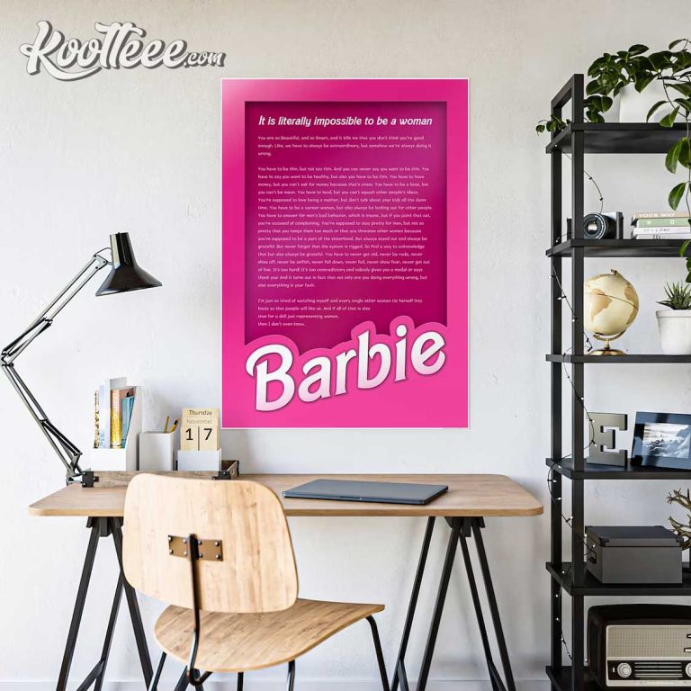 Barbie Movie Quote Box Monologue Poster