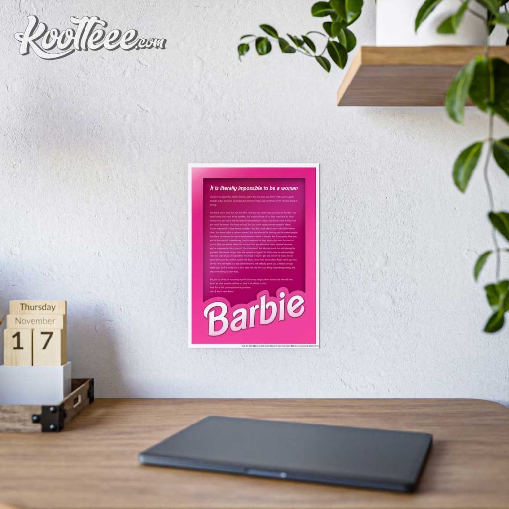 Barbie Movie Quote Box Monologue Poster