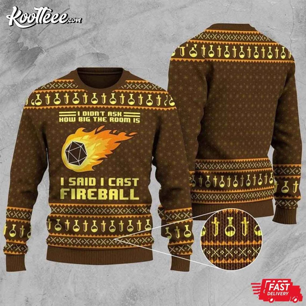 I Said I Cast Fireball DnD Ugly Sweater