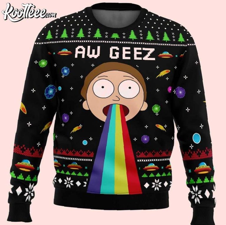 Morty Aw Geez Rick And Morty Christmas Ugly Sweater