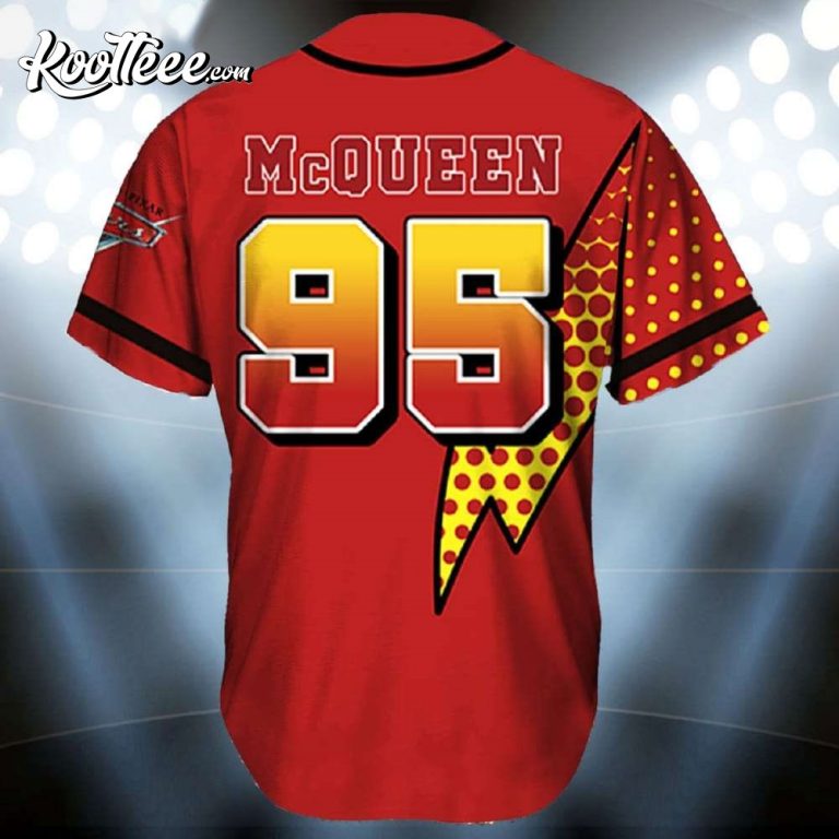 Lightning McQueen Cars Custom Name Baseball Jersey