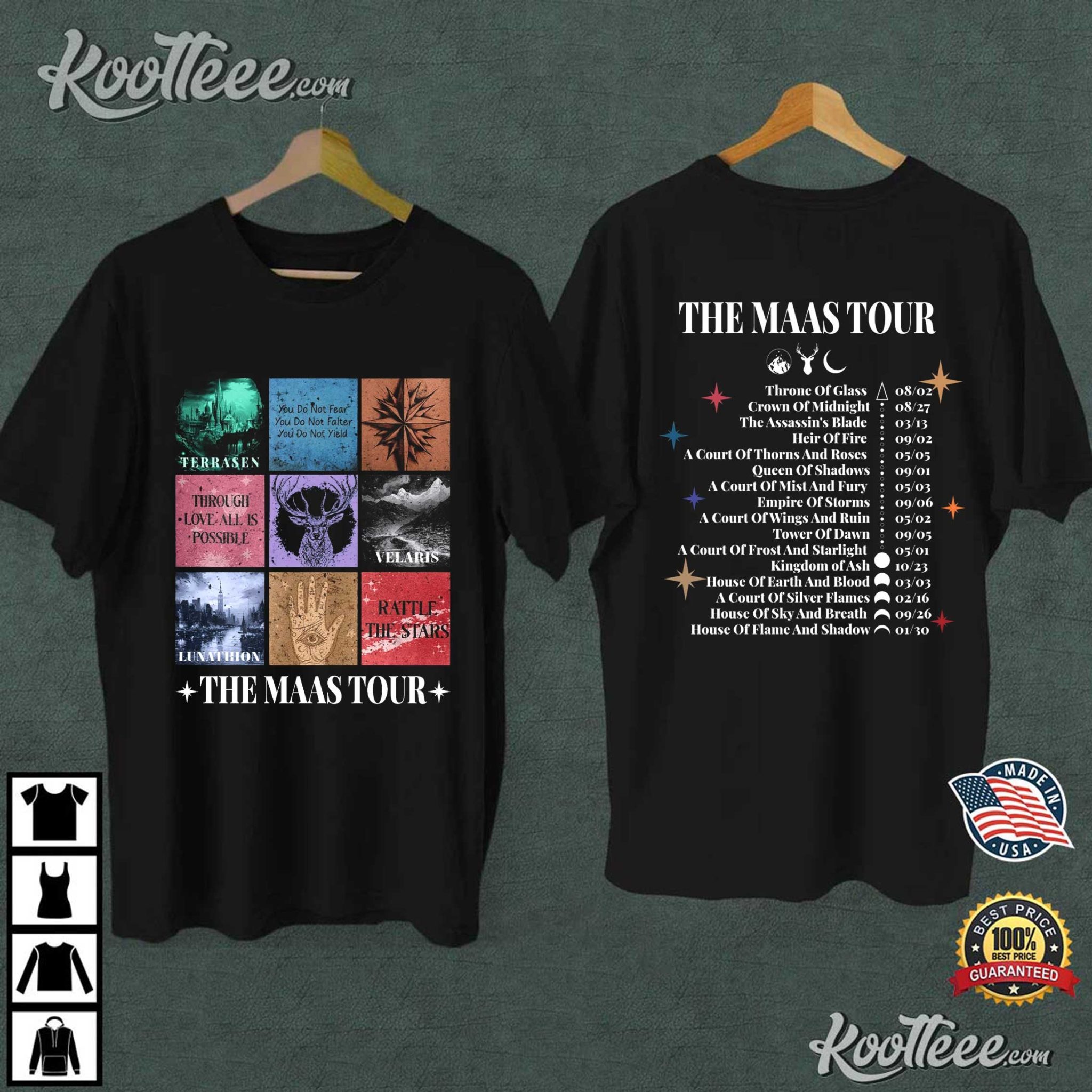 Sarah J Maas Eras Tour Acotar Throne of Glass SJM Fan T-Shirt