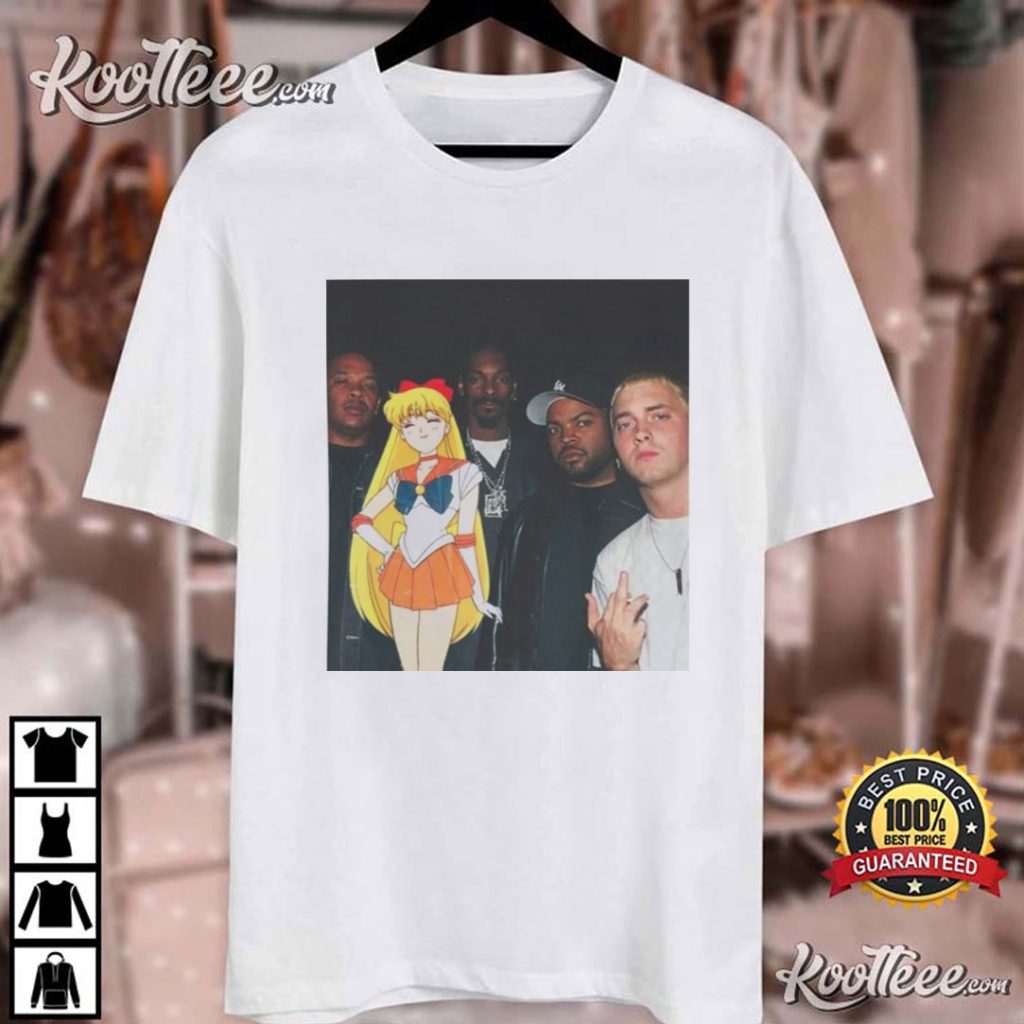 Sailor Moon Rapper Snoop Dogg Ice Cube Eminem Dr Dre Gangsta T-Shirt