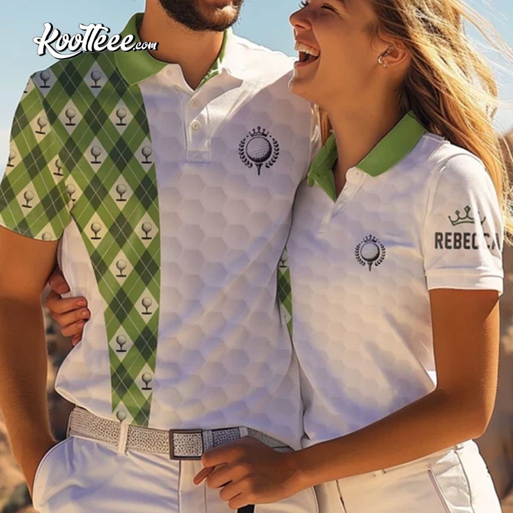Couple Golf Matching USA Flag Custom Polo Shirt