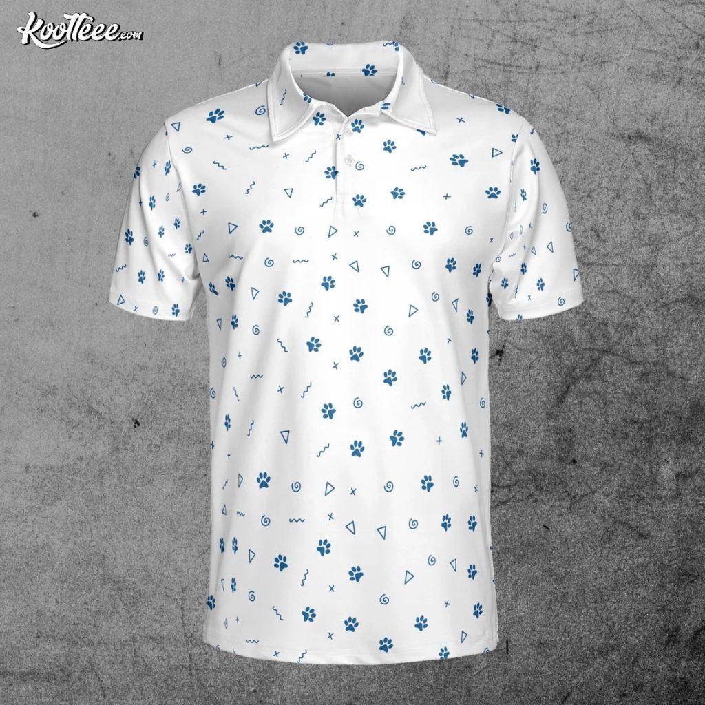 Funny Dog Paw Print Pattern Polo Shirt