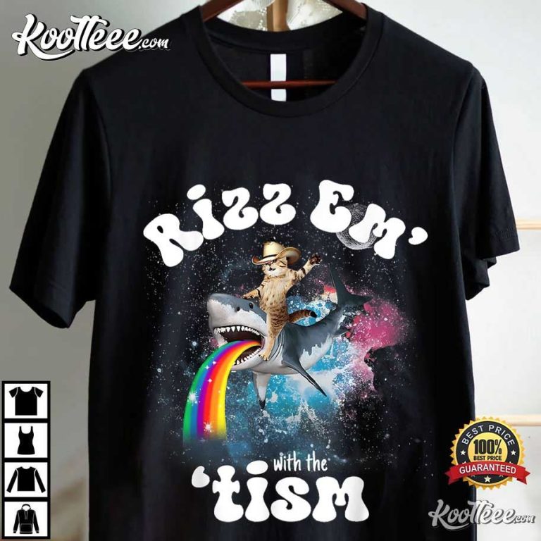 Rizz Em With The Tism Funny Cat Meme Autism Awareness T-Shirt