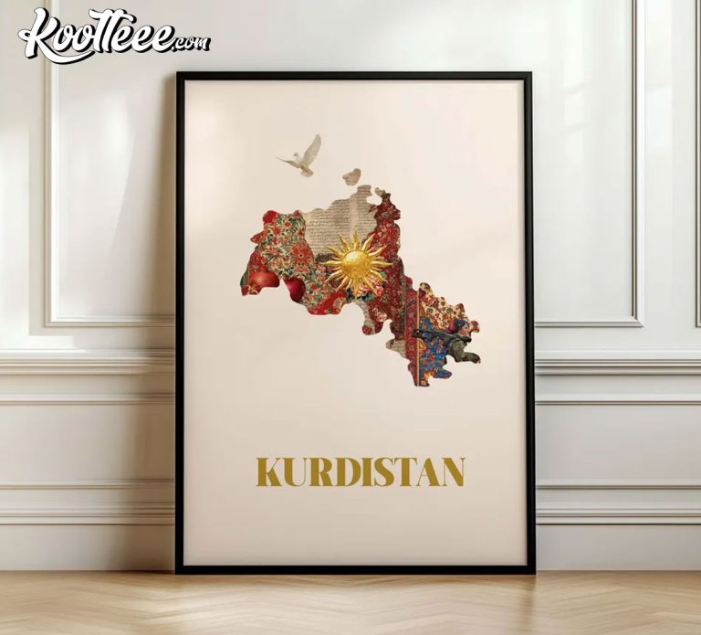 Kurdistan Kurdish Map Traditional Poster