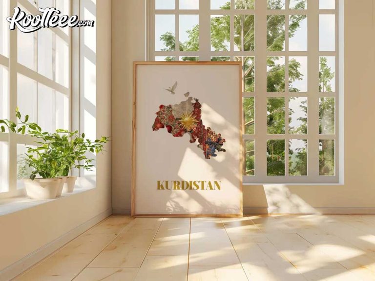 Kurdistan Kurdish Map Traditional Poster