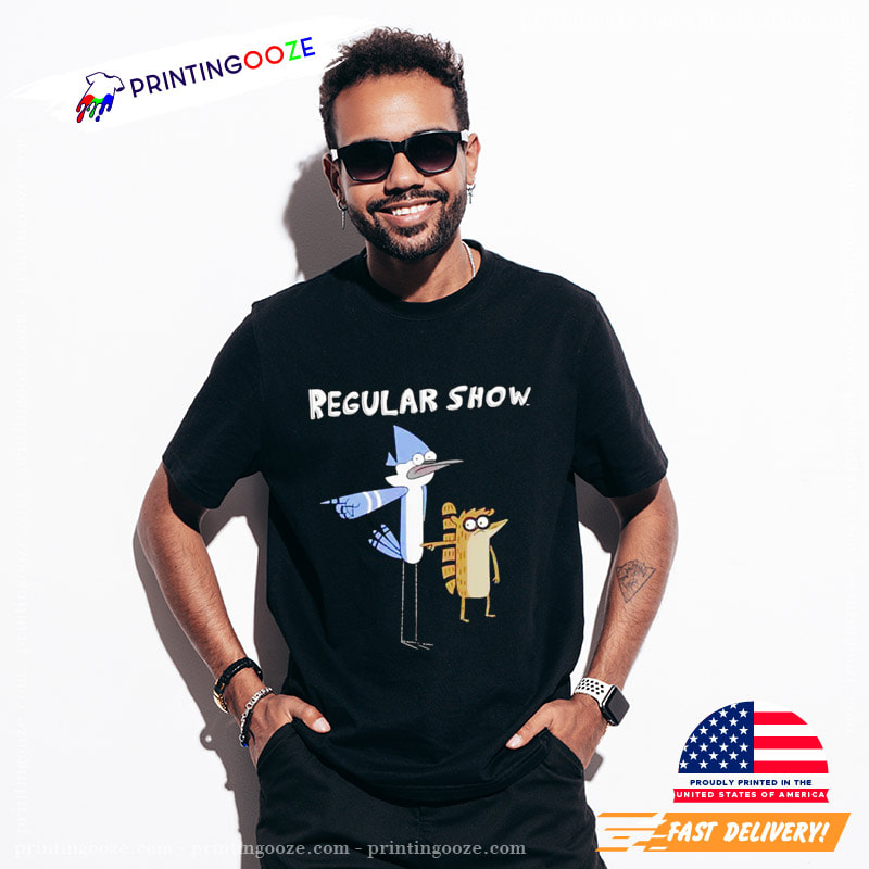 Funny Mordecai Rigby Pointing Regular Show Tee - Unleash Your Creativity