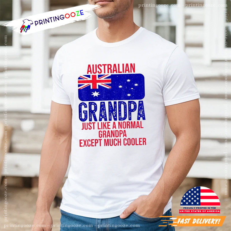 Vintage Australian Grandpa Australia Flag Australian Father Day T-shirt ...