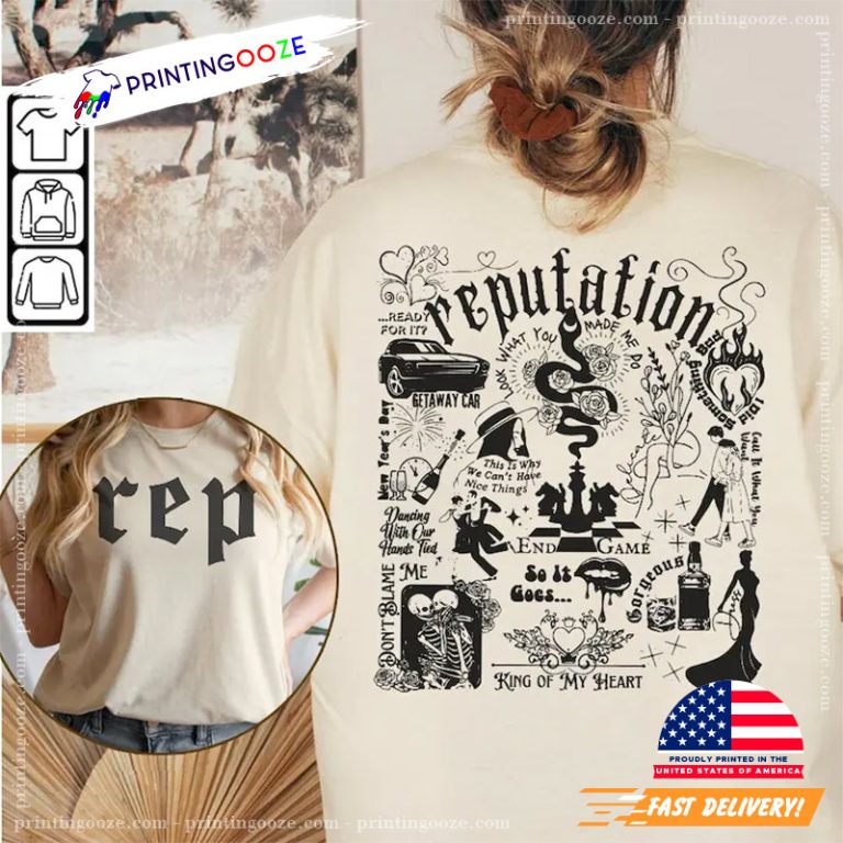 Taylor Music The Eras Tour, Reputation Tracklist T-shirt - Unleash Your ...