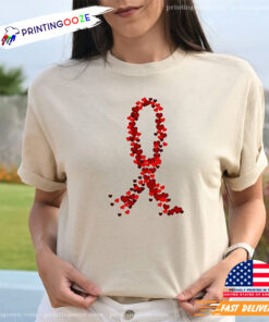 HIV Red Ribbon From Hearts Tee, HIV AIDS Awareness Month - Unleash Your ...