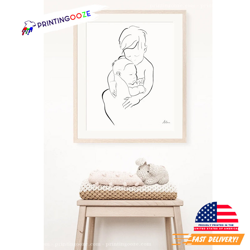 Big Brother Little Brother Line Art National Sibling Day Poster ...