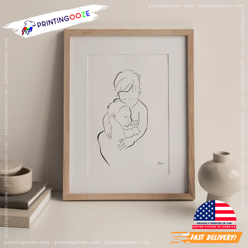 Big Brother Little Brother Line Art National Sibling Day Poster ...