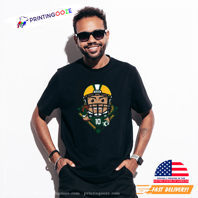 Green Bay Packers Jordan Love Funny Animation Graphic Tee - Unleash ...
