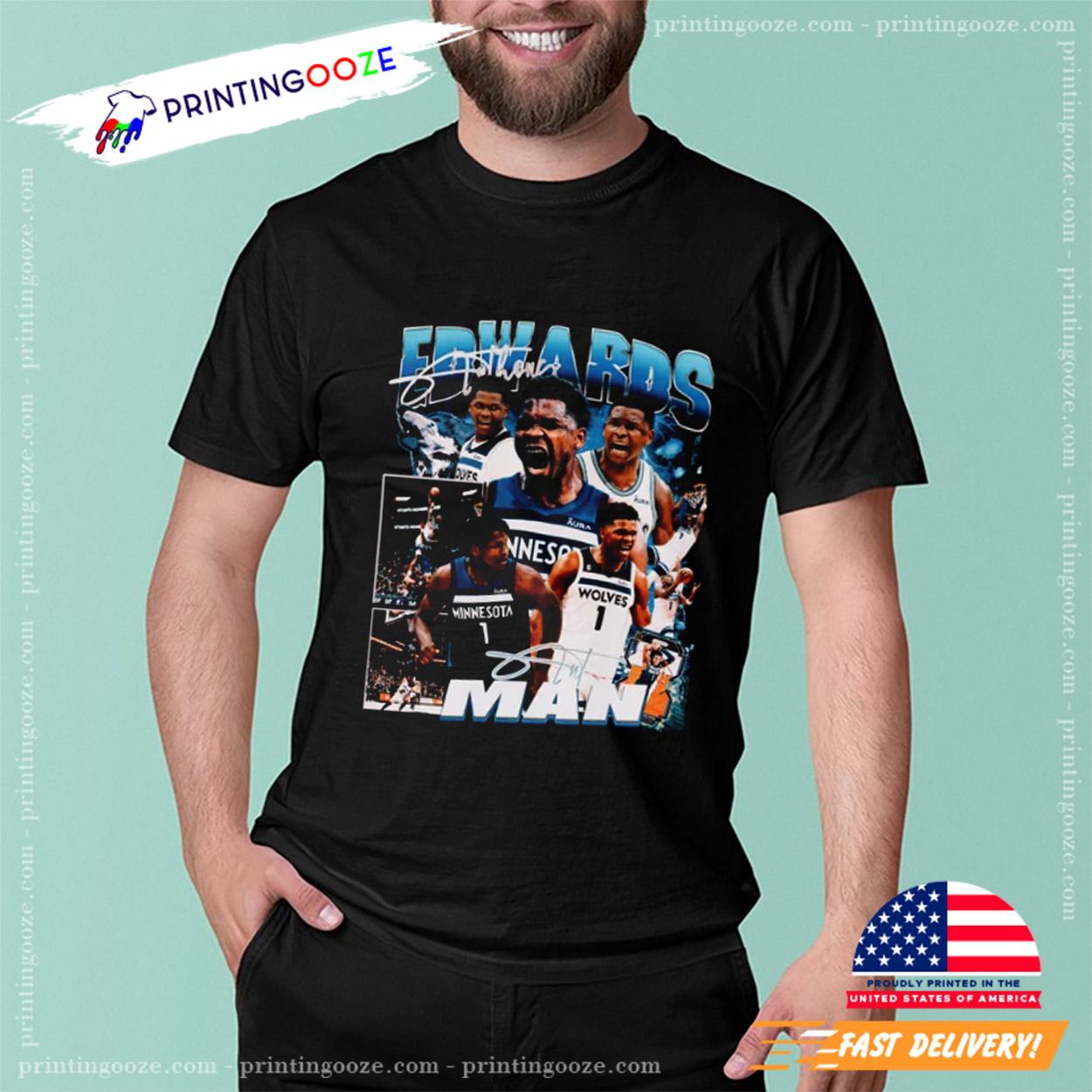 Retro 90s Anthony Edwards Timberwolves Unisex T-Shirt - Unleash Your ...