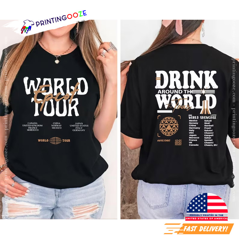 Retro Disneyland Epcot World Tour 2 Sided Shirt - Unleash Your Creativity