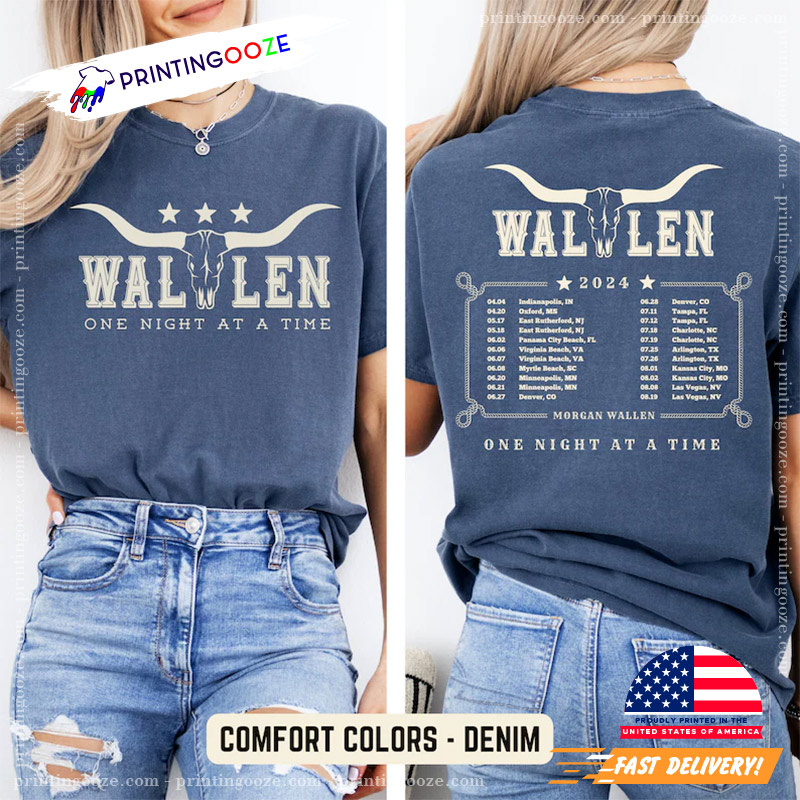 Morgan Wallen One Night At A Time 2024 Tour Comfort Colors 2 Sided ...