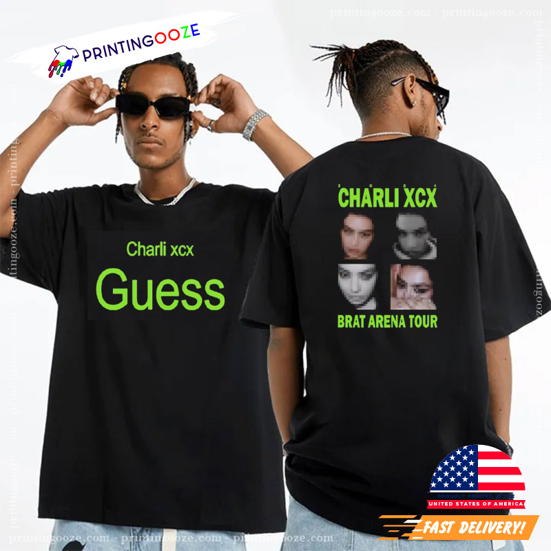 Charli XCX Guess Brat Arena Tour 2024 2 Sided Shirt - Unleash Your ...