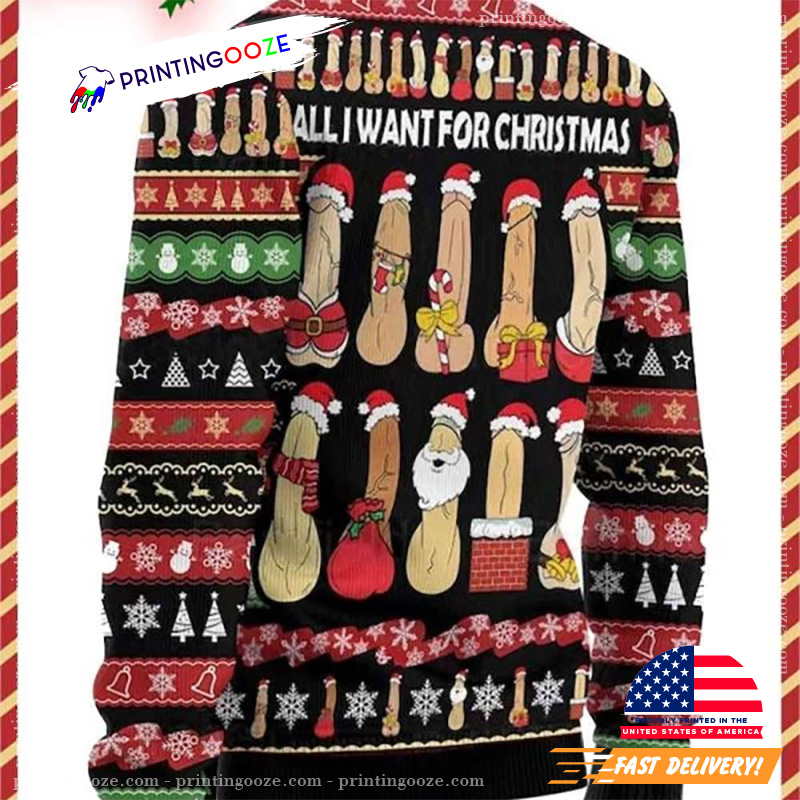 Funny Christmas Dirty Santa Illustration Ugly Christmas Sweater ...