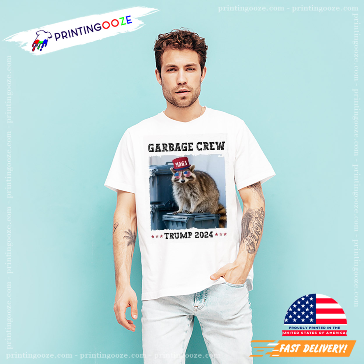 Garbage Crew Maga Trump 2024 Raccoon T-shirts - Unleash Your Creativity