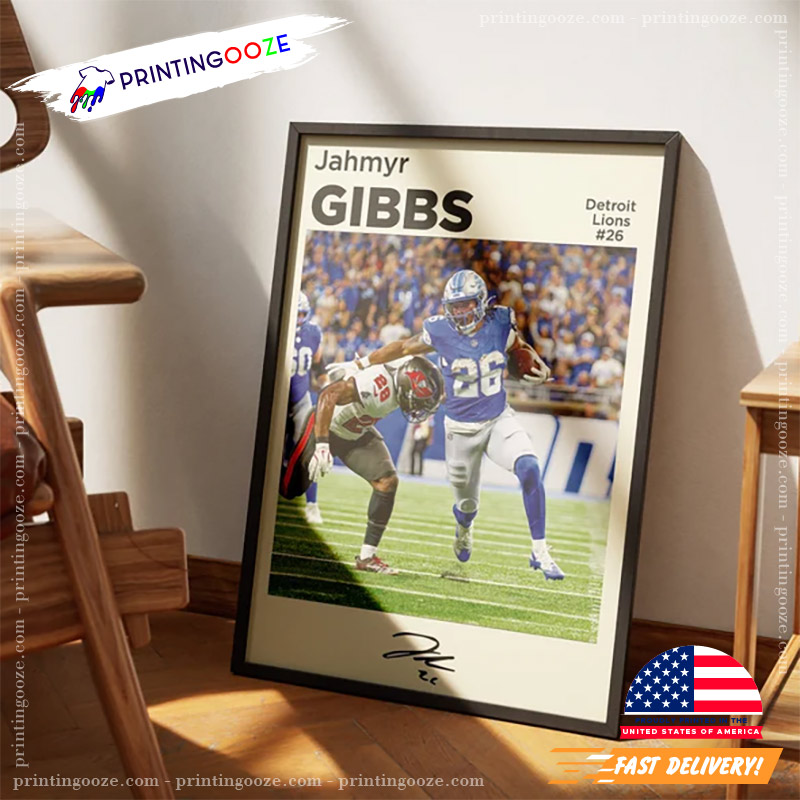 Jahmyr Gibbs Detroit Lions Signature Poster - Unleash Your Creativity