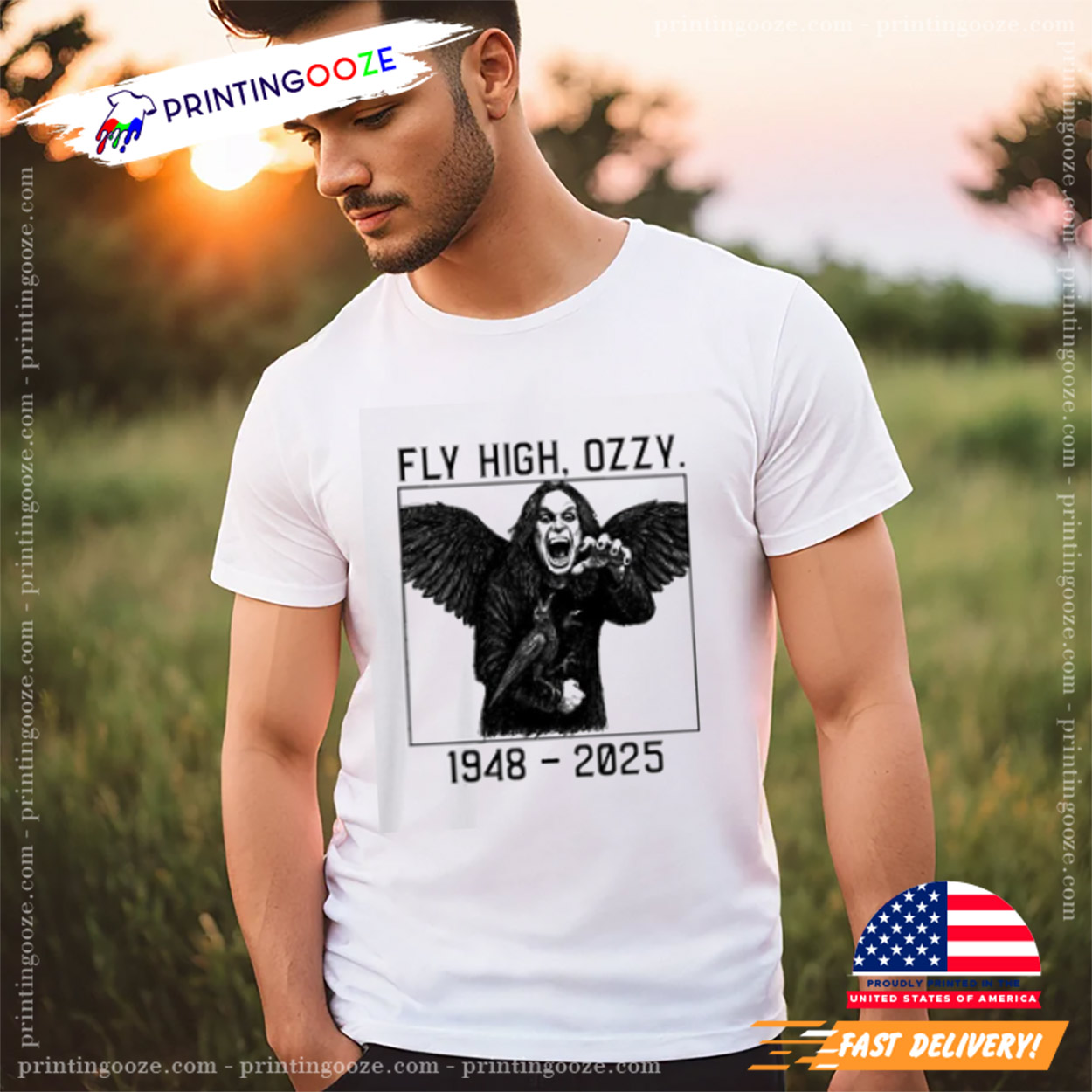 Ozzy Osbourne RIP Fly High Ozzy 1948-2025 Shirt - Unleash Your Creativity