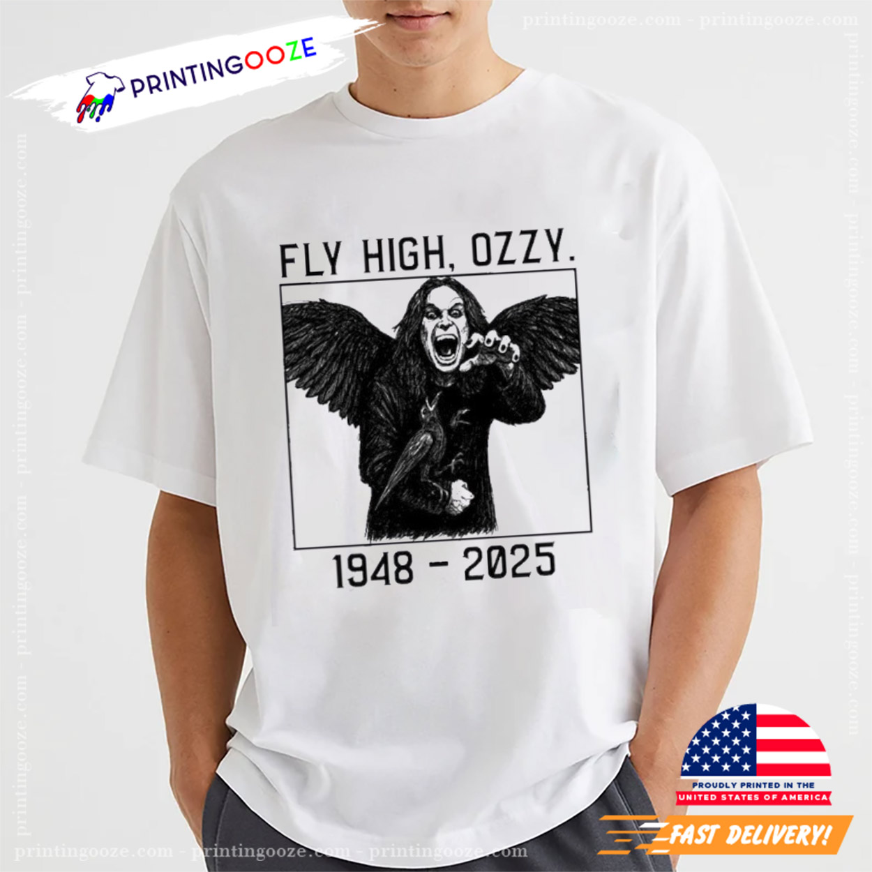 Ozzy Osbourne RIP Fly High Ozzy 1948-2025 Shirt - Unleash Your Creativity