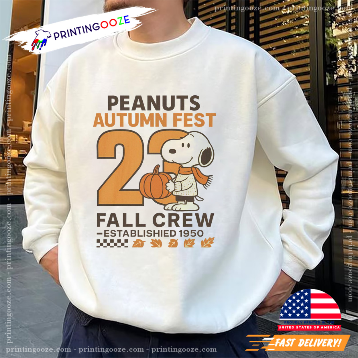 Cozy Snoopy Peanuts Autumn Fest Fall Crew T-shirt - Unleash Your Creativity