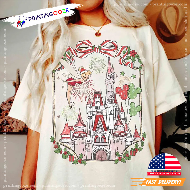 Disney Magical Castle Merry Christmas Comfort Colors Tee - Unleash Your ...