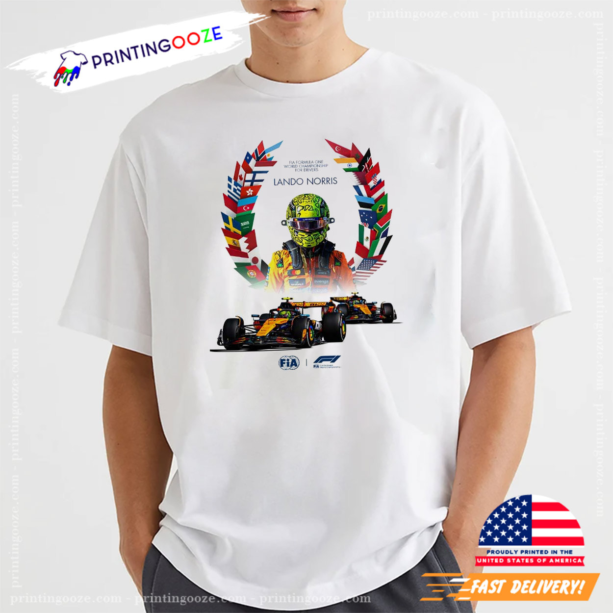 Lando Norris FIA Formula 1 2025 World Champion T-shirt - Unleash Your ...