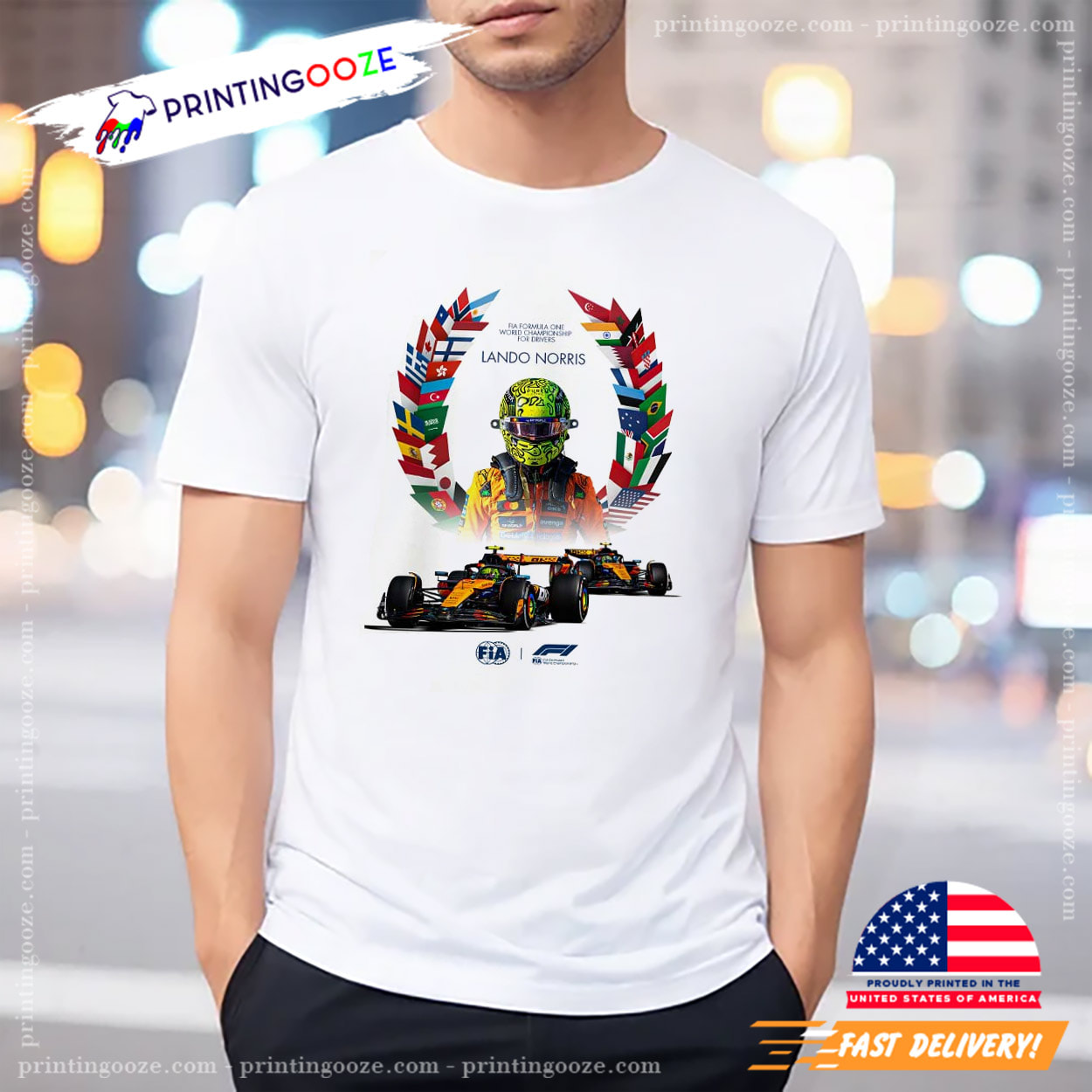 Lando Norris FIA Formula 1 2025 World Champion T-shirt - Unleash Your ...