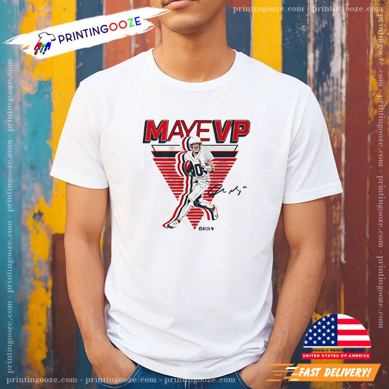 New England Drake Maye MayeVP Signature T-shirt - Unleash Your Creativity