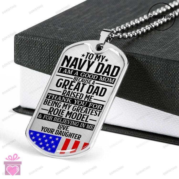 Dad Dog Tag Custom Picture Fathers Day Gift Daddy Is Sons First Hero ...
